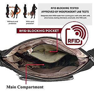 VOLGANIK ROCK Small Nylon Crossbody Bags for Women Multi Pocket Pocketbook Shoulder Bag Ladies Lightweight Purse and Handbags