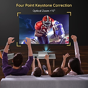 Mini Projector, FHD 1080P Portable Projector with WiFi and Bluetooth 7500 Lumen Outdoor Video Projector Home Theater Movie Projector Compatible with iOS/Android TV Stick Laptop PC HDMI VGA