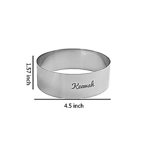 Keewah 4.5 inch Large Burger Ring - 6 Piece - Stainless Steel