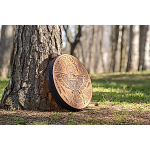 QDL notebook Shaman Drum Sacred ''Shaman Bird'' Vegetarian Drum Sound Healing Tool Symbol of Siberian Drum Spirit Music Shaman Drum