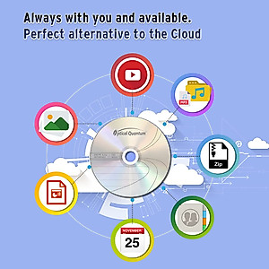 Optical Quantum DVD-R 4.7GB 16x Logo Top Media Disc - 100 Discs Cake Box (FFP), Blank DVDs for Burning, Writable Recordable DVD Discs, DVD-R Blank Discs 100 Pack