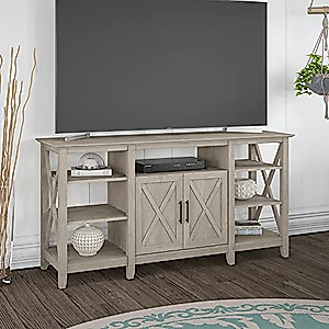 Bush Furniture Key West Tall Stand for 65 Inch TV, Washed Gray