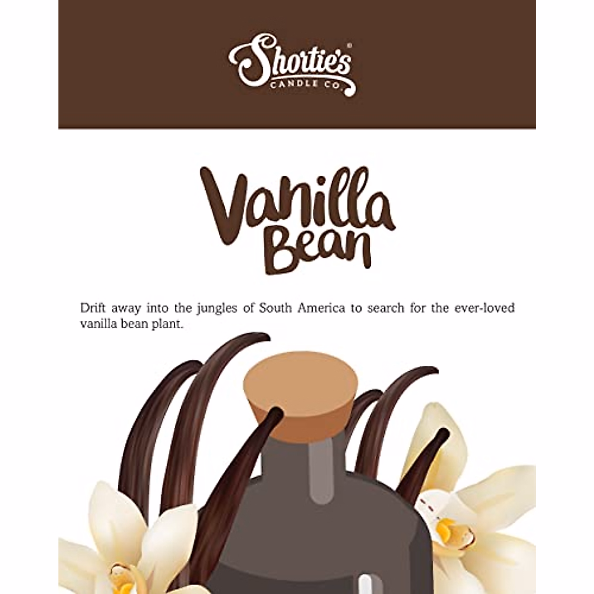 Vanilla Bean Highly Scented Natural 3 Wick Candle, Essential Fragrance Oils, 100% Soy, Phthalate & Paraben Free, Clean Burning, 14.5 Oz.