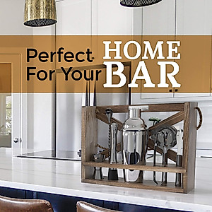 Highball & Chaser Hanging Bartender Kit Shaker Set 25oz Cocktail Shaker Set and Bar Set for Home Bars, Mixology Bartender Kit and Drink Making. Barware for Entertaining, Bar Supplies (Silver)