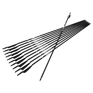 TY Archery 26"/28"/30" Carbon Arrow Archery Hunting Arrows with 100 Grain Removable Field Tips Target Practice for Compound Bow&Recurve Bow&Traditional Bow