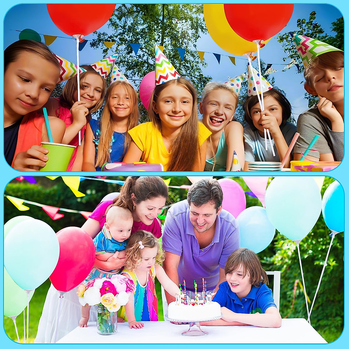 Apoulin Balloon Sticks - 100Pcs Balloon Stick and Cup for Party Wedding