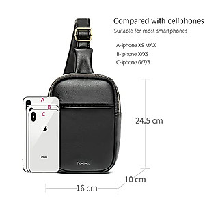 Small Crossbody Sling Bag Fanny Faux Leather Cell Phone Purse chest bag Fanny Packs for Women Men Teen Girls fashionable-black