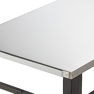 VEVOR Outdoor Grill Dining Cart with Double-Shelf, BBQ Movable Food Prep Table, Multifunctional Stainless Steel Table Top, Portable Modular Carts for Pizza Oven, Worktable with 2 Wheels, Carry Handle