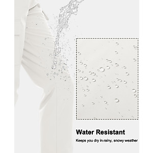 MAGCOMSEN Snow Pants Women Waterproof Insulated Outdoor Snow Softshell Pants Cold Outdoor Fleece Fleece Lined Pants White, 2XL