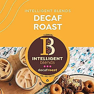 Intelligent Blends Dark Roast Decaf Coffee Pods, 100ct. Solar Energy Produced Recyclable Single Serve Swiss Water Processed Decaf Coffee Pods - 100% Arabica Coffee California Roasted, KCup Compatible