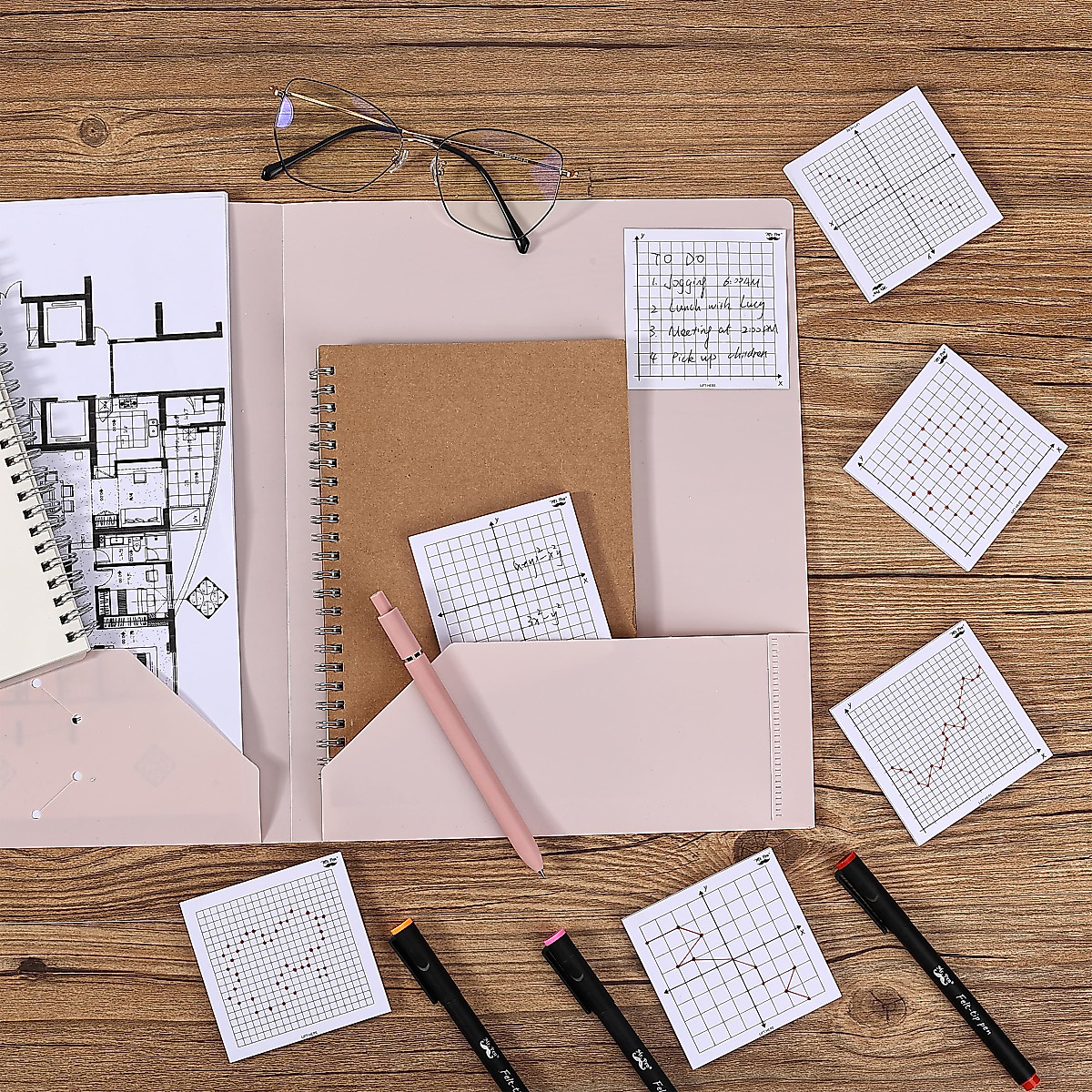 Mr. Pen- Graph Paper Sticky Notes, 6 Pads, 3x3 Inch, Graph Sticky Notes, Math Graph Paper, Graphing Sticky Notes, Grid Sticky Notes, Grid Notepad, Mini Graph Paper