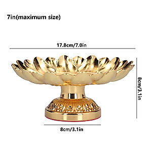 Decorative Tray Decor, Small Decorative Tray High Capacity Delicacy Offering Bowl Decorative Plate for Placing Fruit Worship Buddha(press 7 Inch Lace Heavy Fruit Plate)
