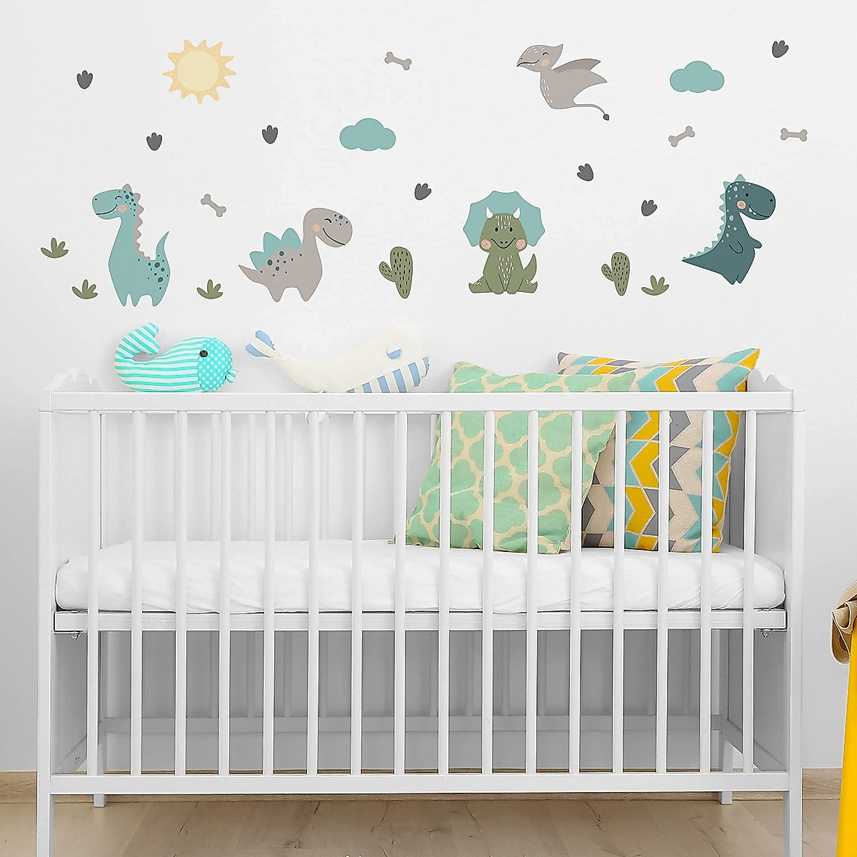 Dinosaurs Wall Decals Jurassic Dinos 24pcs for Kids Bedroom - Rooms and Stickers