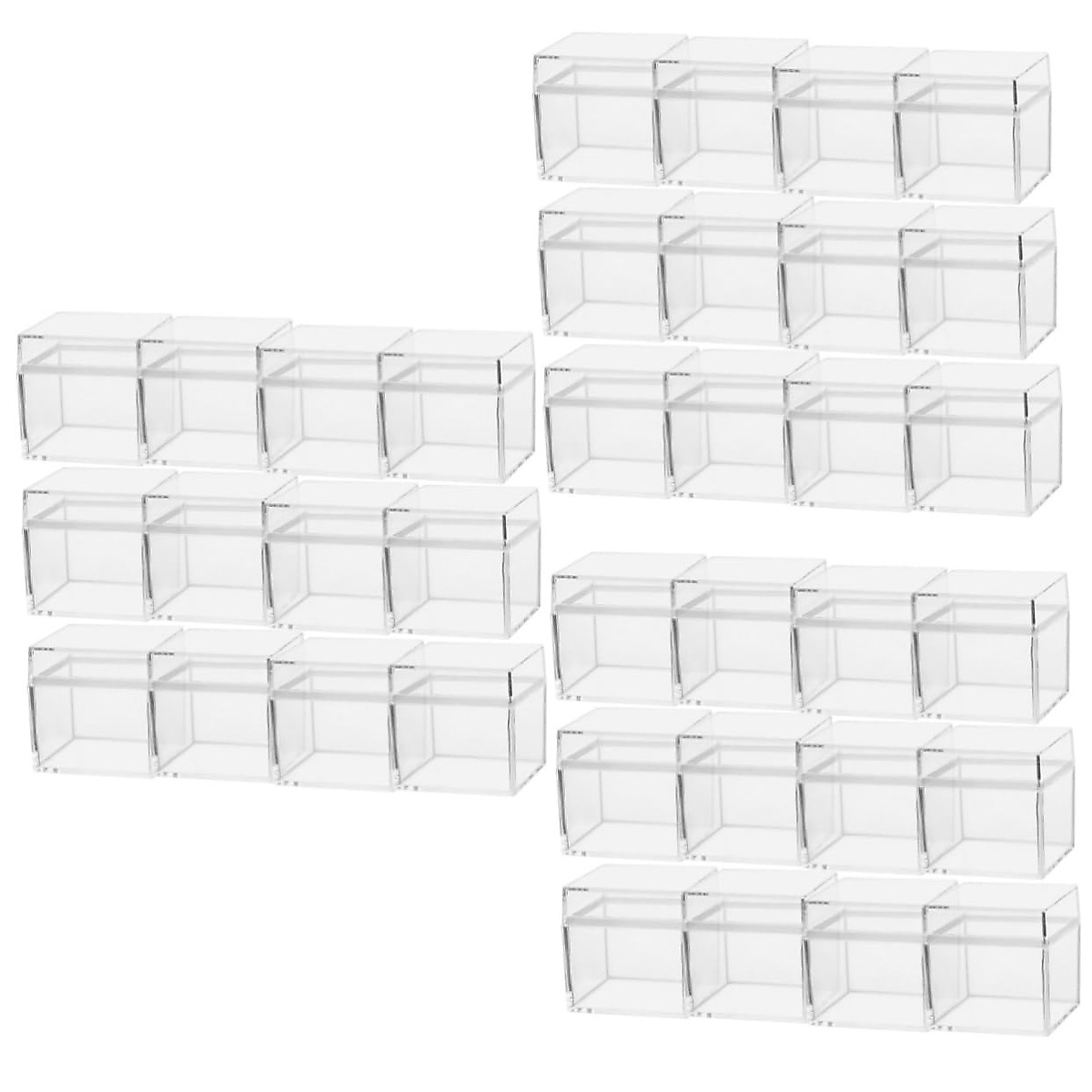 BESTOYARD 36 pcs small display case single cupcake holders earplug case candy container small pill organizer sugar container clear cube display case wedding candy case mini moon cake box