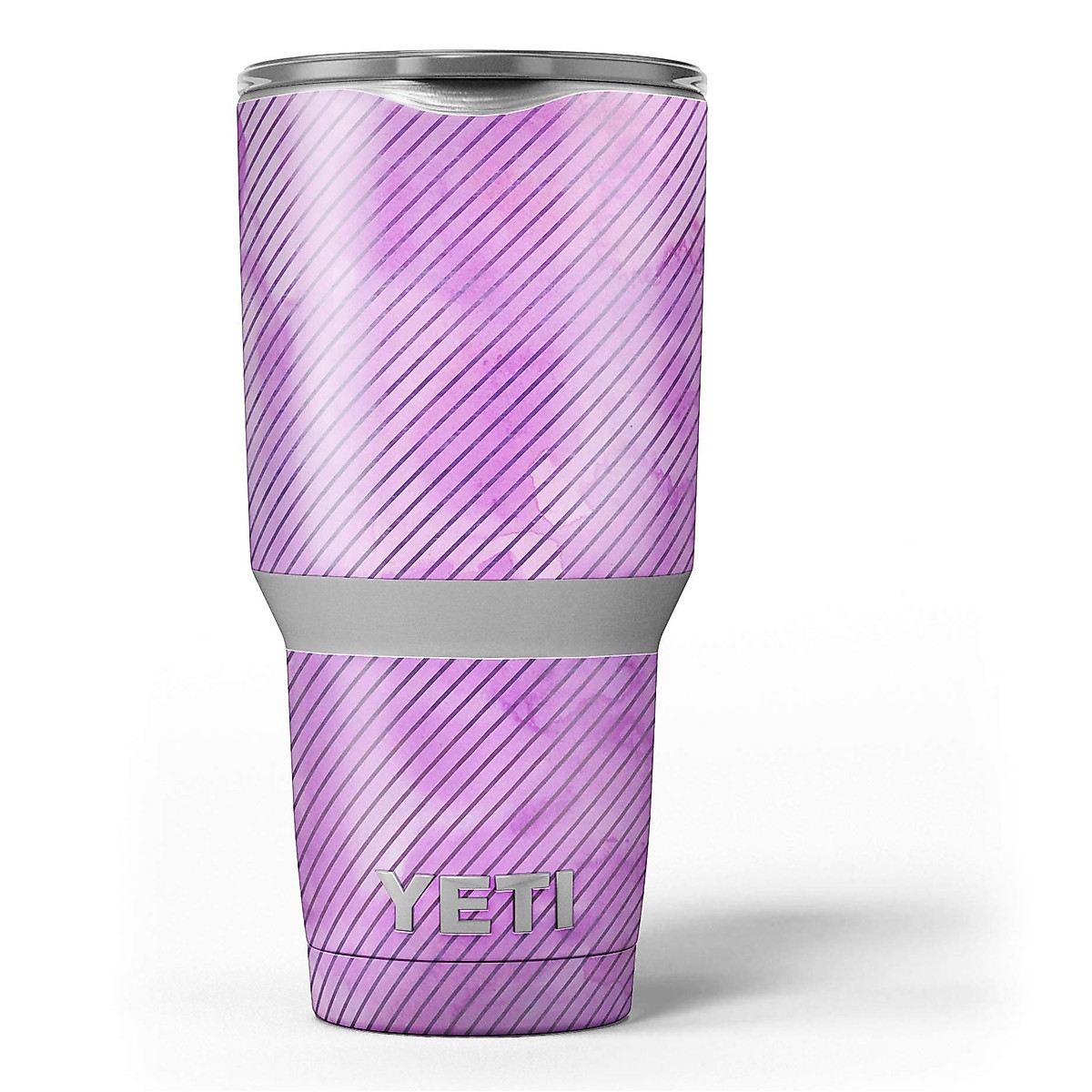 Design Skinz Black Slanted Lines of Purple Clouds - Skin Decal Vinyl Wrap Kit Compatible with The Yeti Rambler Cooler Tumbler Cups