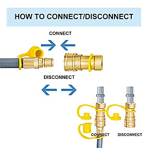 Suppmen Natural Gas Hose 12 Feet Quick Connect/Disconnect Fittings 3/8 Female Pipe Thread x 3/8 Female Swivel Flare Low Pressure for Grill Heater Fire Pit Stove etc.as Parts and Accessories…