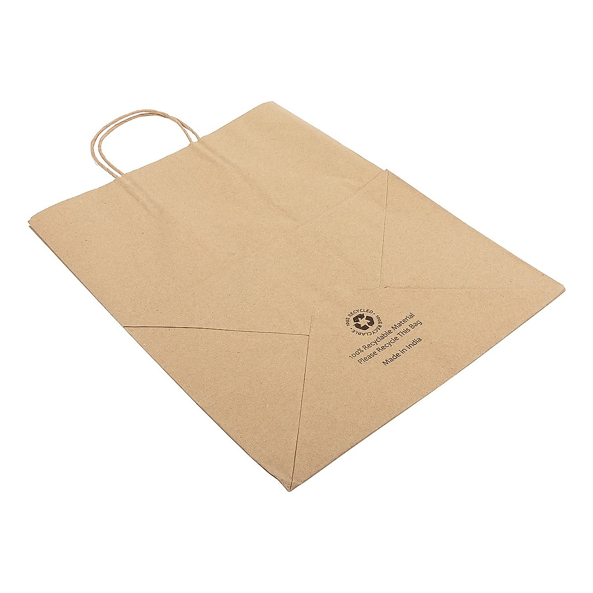 AmerCareRoyal Case of 200 Recyclable Kraft Paper Bags with Twisted Handles - Eco-Friendly Brown Grocery Bags - Durable & Recyclable Packaging, Shopping Bags, Brown Bags with Handles - 12"x9"x15.75"