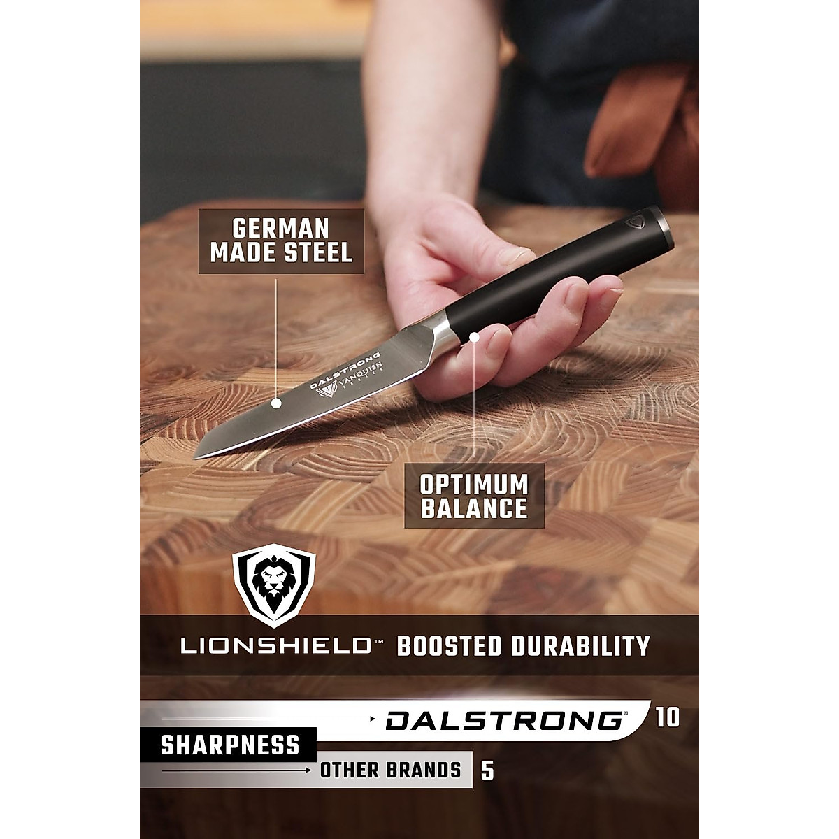 DALSTRONG Vanquish Series-24pc Stainless Steel Knife Set with Block and Kitchen Scissors-Forged High Carbon German Steel-Gift Knife Set w/POM Black Handle-NSF Certified