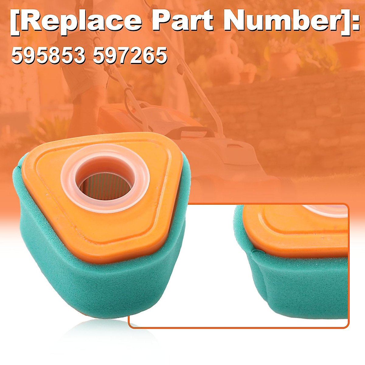 Mtanlo 2 Pack 595853 Filter with Pre Filter 597266 Replace for 595853 597265 Fits for 115P02 115P05 123P02 123P07 123P0B 123P32 125P02 125902