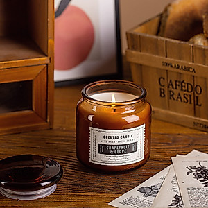 2 Pack Large Amber Grapefruit Candles for Home Scented - Mothers Day 32oz Candles Gifts for Women, Glass Jar Candles Gifts Sets for Women Girlfriend, Candles for Holiday Gifts -Amber