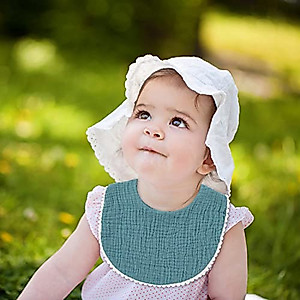 Baby Bibs Muslin Bibs Drooling Teething Bibs for Girls Boys 4-Layer Organic Muslin Cotton Cute Muslin Baby Bibs Absorbent&Soft&Breathable Multi-Use Scarf Bibs