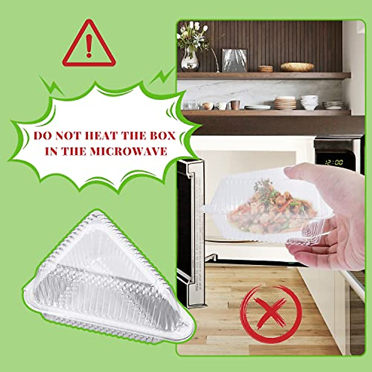 HIQQUGU 100 PCS Triangle Plastic Hinged Take Out Containers Clamshell Take Out Tray, Clear Plastic Take out Containers for Dessert, Cakes, Cookies, Salads, Pasta, Sandwiches (5.5x4x3 in)