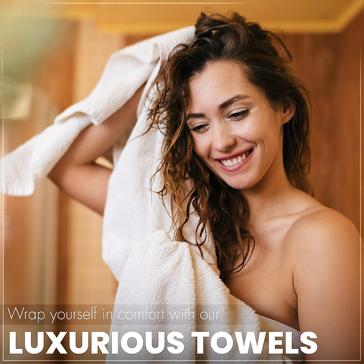 ECO Towels 6-Pack Bath Towels - Extra-Absorbent - 100% Cotton - 27" x 54" - Towels for Bathroom - Extra Large Bath Towel Shower Towels