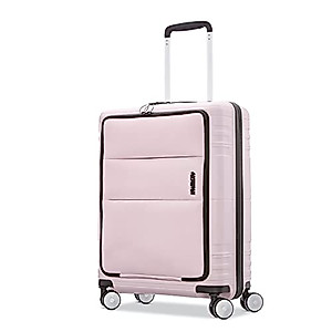 American Tourister Apex DLX Spinner, Carry-On 20-Inch, Front opening with multiple pockets for-laptop, tablets and cell phone, Soft Rose