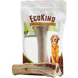 Eco Kind All-Natural Stuffed Shin Bone for Dogs | Large Filled Dog Bones for All Breeds | Digestible & Nutritional Meaty Pet Treats for Aggressive Chewers | Stuffed Shin Bone (1 Bone, 6 Inch)