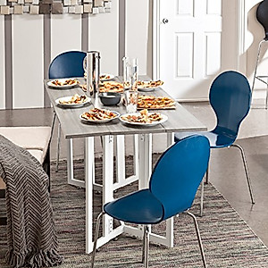 SEI Furniture Driness Drop Leaf Console to Dining Convertible Table, Weathered Gray, White