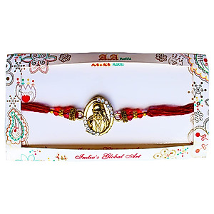 Sai Baba Rakhi for Brother on Rakshabandhan Bhai Dooj Diamond Rudraksh Sai Rakhi for Bhaiya Rakhi Moli Rakhi Saluno Silono Rakri