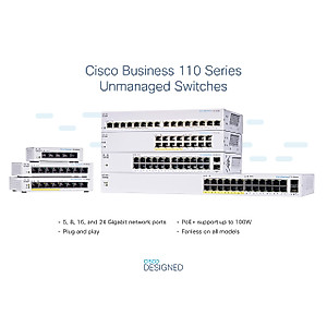 Cisco Business CBS110-16PP-D Unmanaged Switch | 16 Port GE | Partial PoE | Limited Lifetime Protection (CBS110-16PP-D)