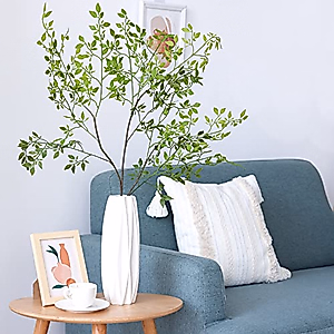 CEWOR Faux Branches Artificial Plants 2PCS 43.3 Inch Green Nandina Faux Plants for Wedding Shop Garden Office Home Décor Greenery Stems for Vase