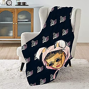 Mitterm Cute Funny Blanket Frank Velvet Blanket Comfortable and Warm Suitable for Sofa Bed 50”x40“