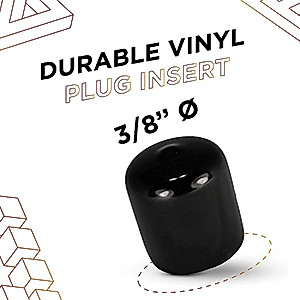 Prescott Plastics Made in USA 0.375" Inch Round Vinyl Plug Insert (20Pack), Rubber Flexible End Cap for Metal Tubing, Fence, Glide Insert for Pipe Post, Chairs and Furniture