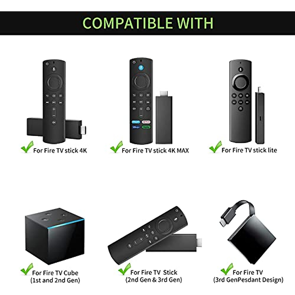 Replacement Voice Remote L5B83G (3rd GEN) fit for Fire TV Stick (2nd Gen, 3rd Gen, Lite, 4K), Fire TV Cube (1st Gen & 2nd Gen), and Fire TV (3rd Gen, Pendant Design)