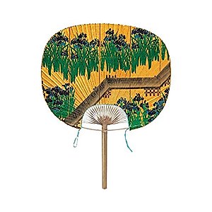 Folkcraft Bamboo Uchiwa Round Bamboo Uchiwa Yamato Style Yatsuhashi Figure 8030