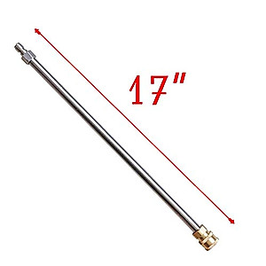Xiny Tool Pressure Washer Extension Wand, 17 Inch Stainless Steel with 1/4" Quick Connect Power Washer Lance, 2 Pack