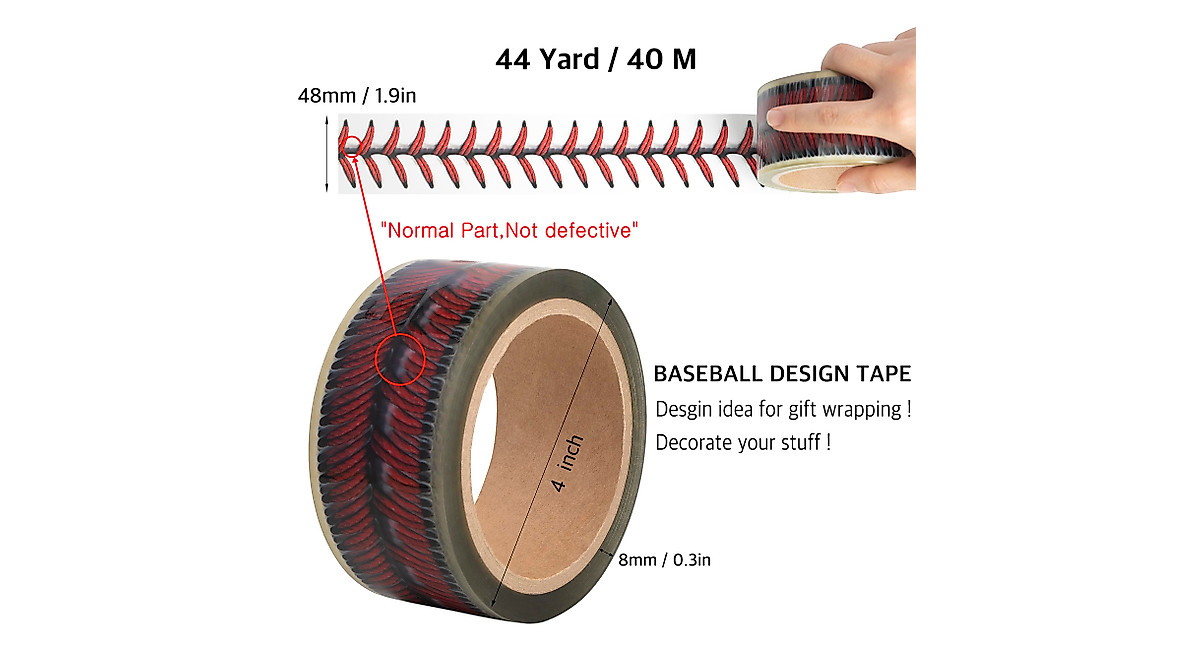 HOME&I Baseball Stitches Packing Tape for Creative Decor
