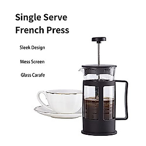 Entemah French Press Coffee Maker, Coffee Press with Heat Resistant Thickened Borosilicate Glass, 12oz(350ml)