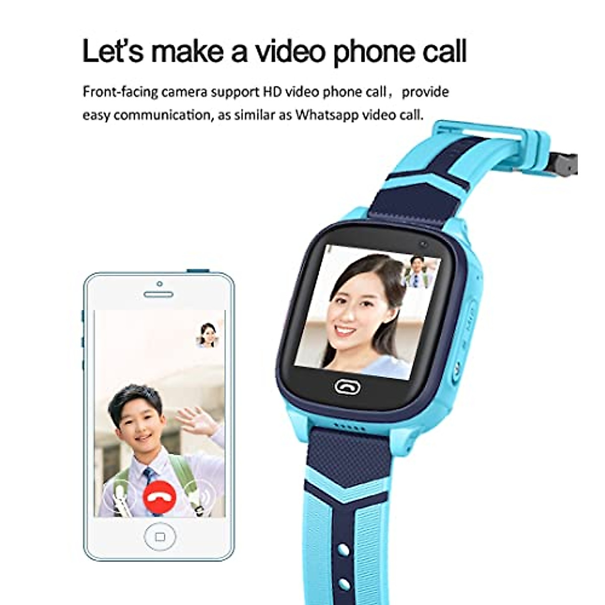 SG Latest Smartwatch for Kids 4G Smart Watch for Children GPS Tracker Kids Monitoring Voice Video Chat SOS Alarm Fitness Tracker Waterproof Phone Watch HD Screen Android iOS Best for Boys