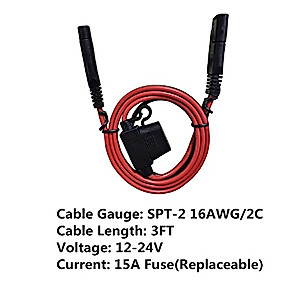 SAE to SAE Extension Cable with SAE Plug 3ft