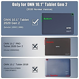WESOROL for Walmart ONN 10.1 Inch Tablet Case Gen 2 2020 (Model 100011886) Only, Shockproof Kids Friendly Heavy Duty Hybrid Rugged Case with Built-in Kickstand for ONN 10.1 Tablet, Navy+Green