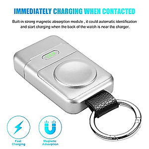 Portable Wireless Charger for Apple Watch,HUOTO【Upgraded Version】 iWatch Charger 1400mAh Smart Keychain Power Bank,Portable Magnetic iWatch Charger for Apple Watch Series 8/UItra/7/6/SE/5/4/3/2/1