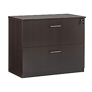 Mayline MVLFLDC Medina 2-Drawer Locking Lateral File Cabinet, Letter and/or Legal, Mocha Laminate