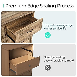 LINSY HOME Dresser for Bedroom, Long Dresser with 6 Drawers, Wood Chest of Drawers with Metal Handles, Ideal for Living Room, Entryway and Hallway