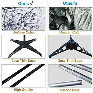 DOYOLLA Snow Flocked Christmas Tree 5ft, Artificial Small Pop up Collapsible Snow White Flocked Pencil Pine Tree for Holiday Christmas Decorations Indoor Outdoor