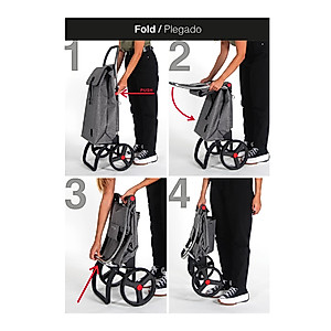 Foldable Grocery Shopping Cart with Wheels | Collapsible Personal Folding Cart for Groceries | Durable & Portable | Green