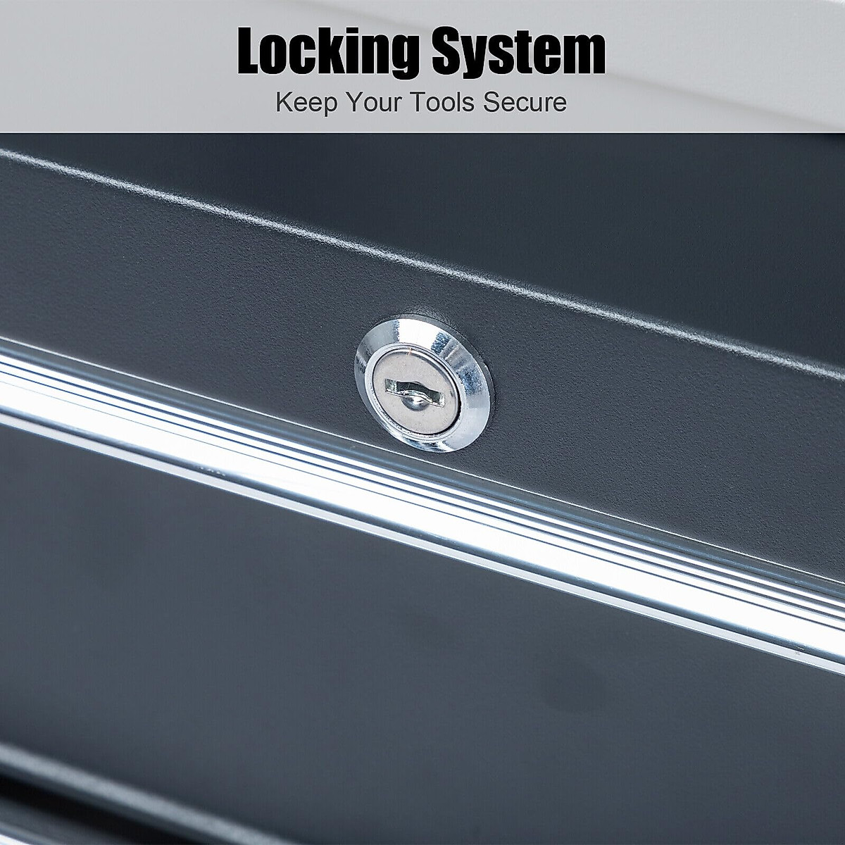 Winado 4-Drawer Tool Chest with Wheels & Lock & Key, Heavy Duty Cart Rolling Tool Box on Wheels, Metal Storage Cabinet, Rolling Tool Cart with Drawers for Garage, Warehouse & Repair Shop