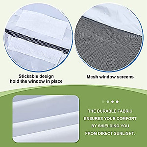 Kinlop 4 Pcs Full Zippered Walls for 10 x 10 Easy Pop up Canopy Enclosure Sidewall Kit with Roller up Sidewalls and Mesh Windows Canopy Sidewall Replacement 4 Walls, Not Include Frame and Top (White)